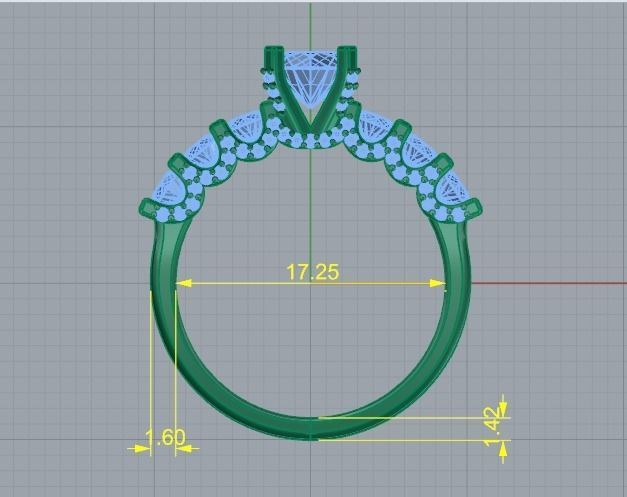 Engagement halo rings Model 3929 3D model 3D printable | CGTrader