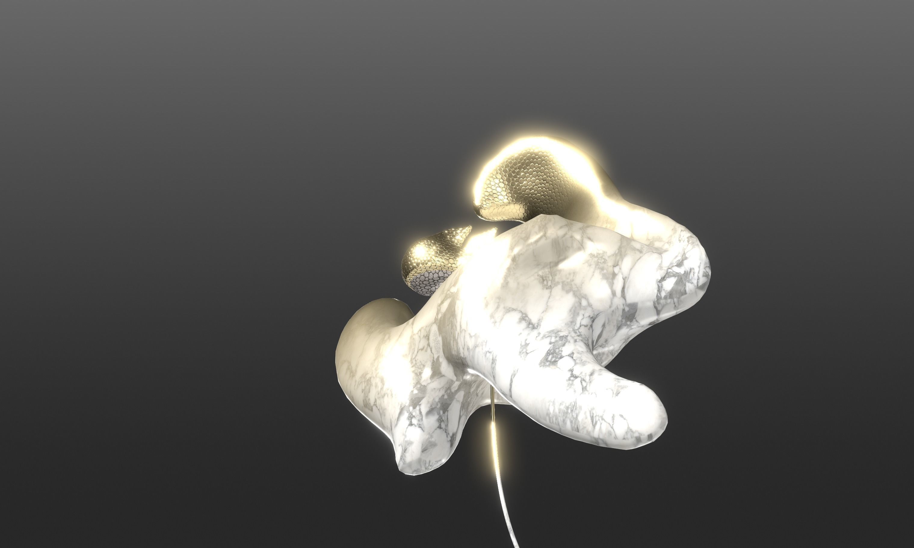 Ethereal Aquatica The Golden Wave Marble Fish Ensemble 3D model | CGTrader