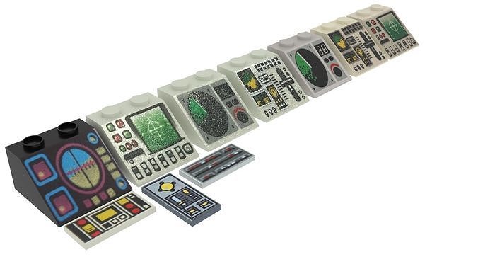 Lego Aircraft Indicators Set With Radars And Controllers 3D model ...