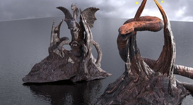 Hells Depths Snake cliffs 2 models 3D model | CGTrader
