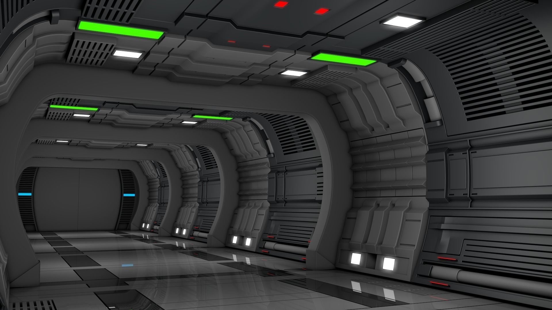 Sci Fi Corridor 3D model | CGTrader