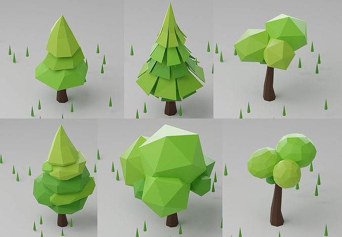 3D model Low poly Trees VR / AR / low-poly | CGTrader