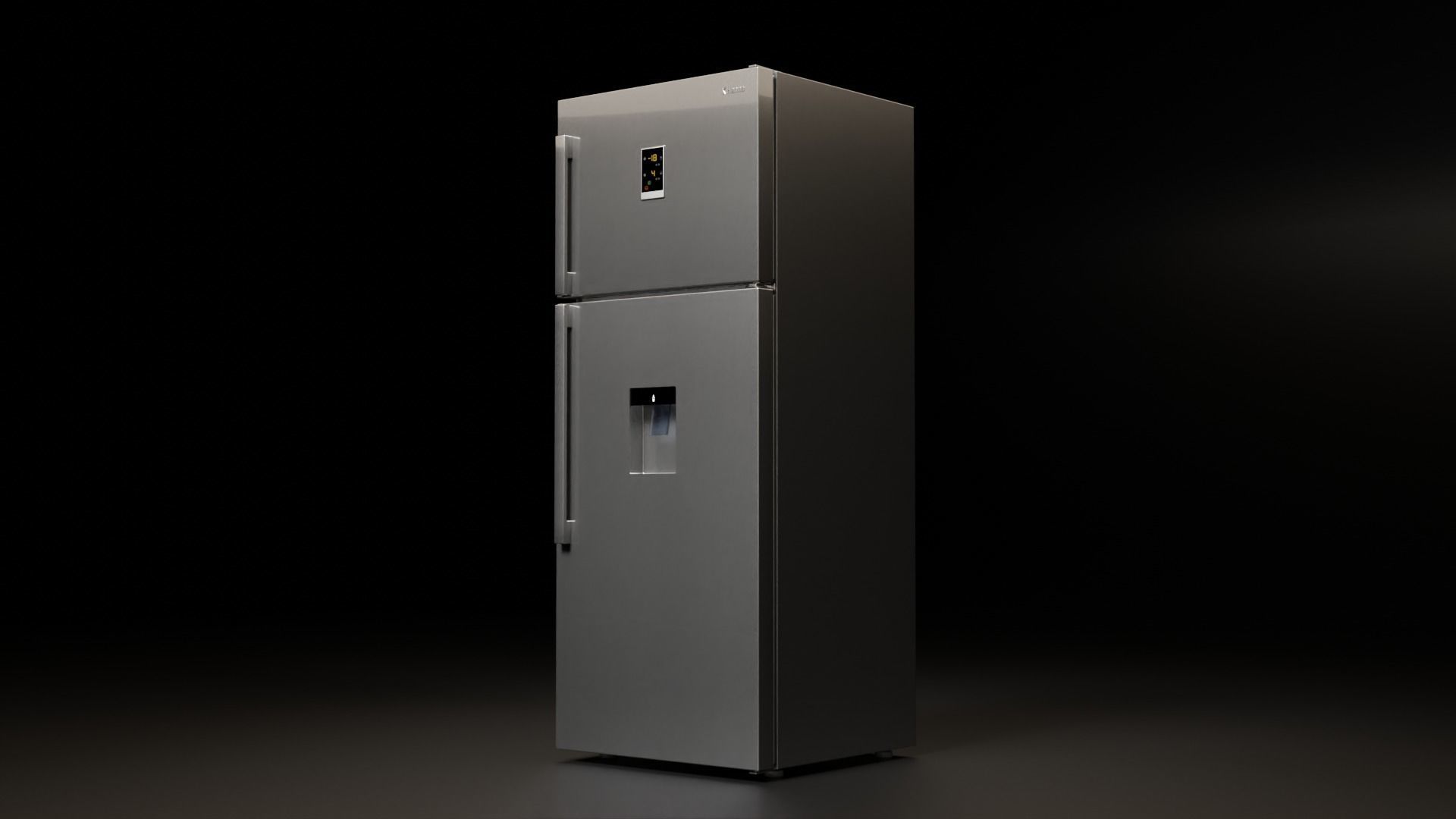 Smart Silver Refrigerator with Dispenser 3D model | CGTrader