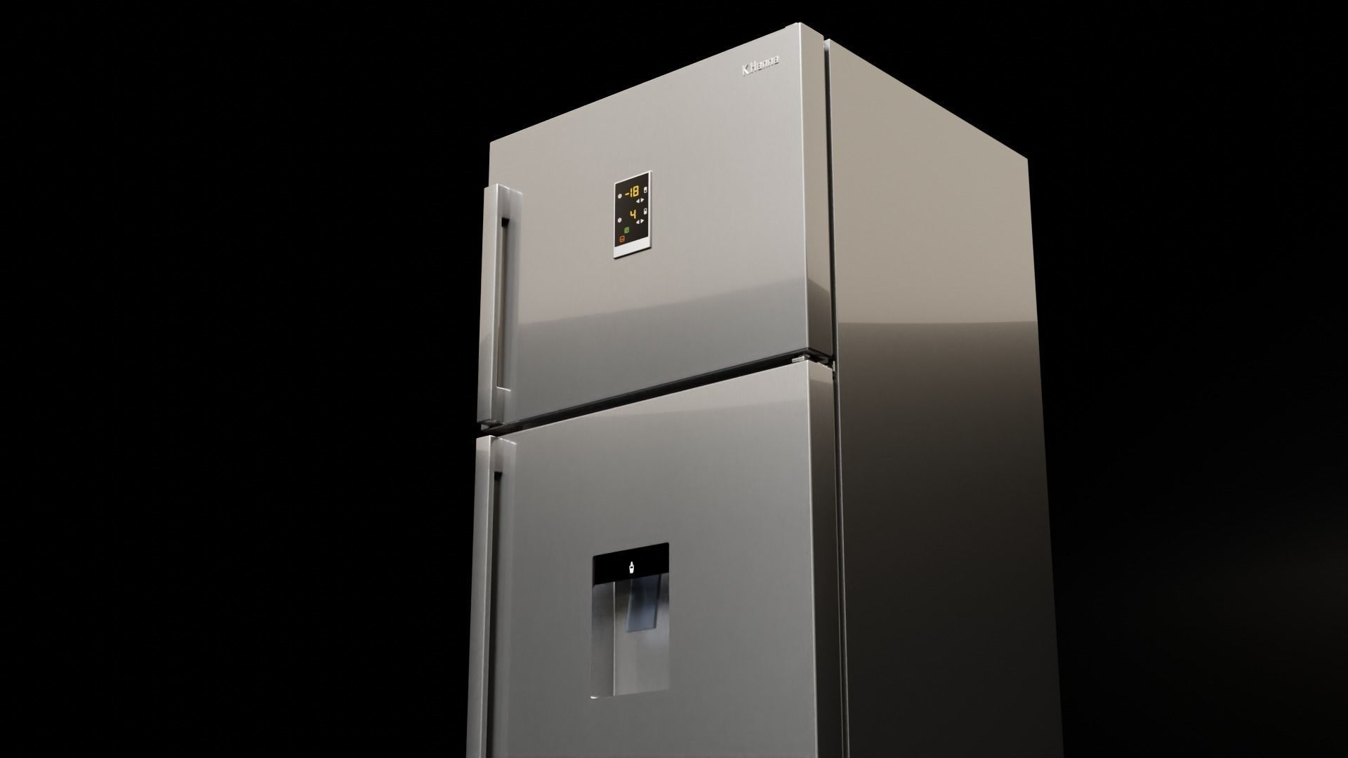 Smart Silver Refrigerator with Dispenser 3D model | CGTrader