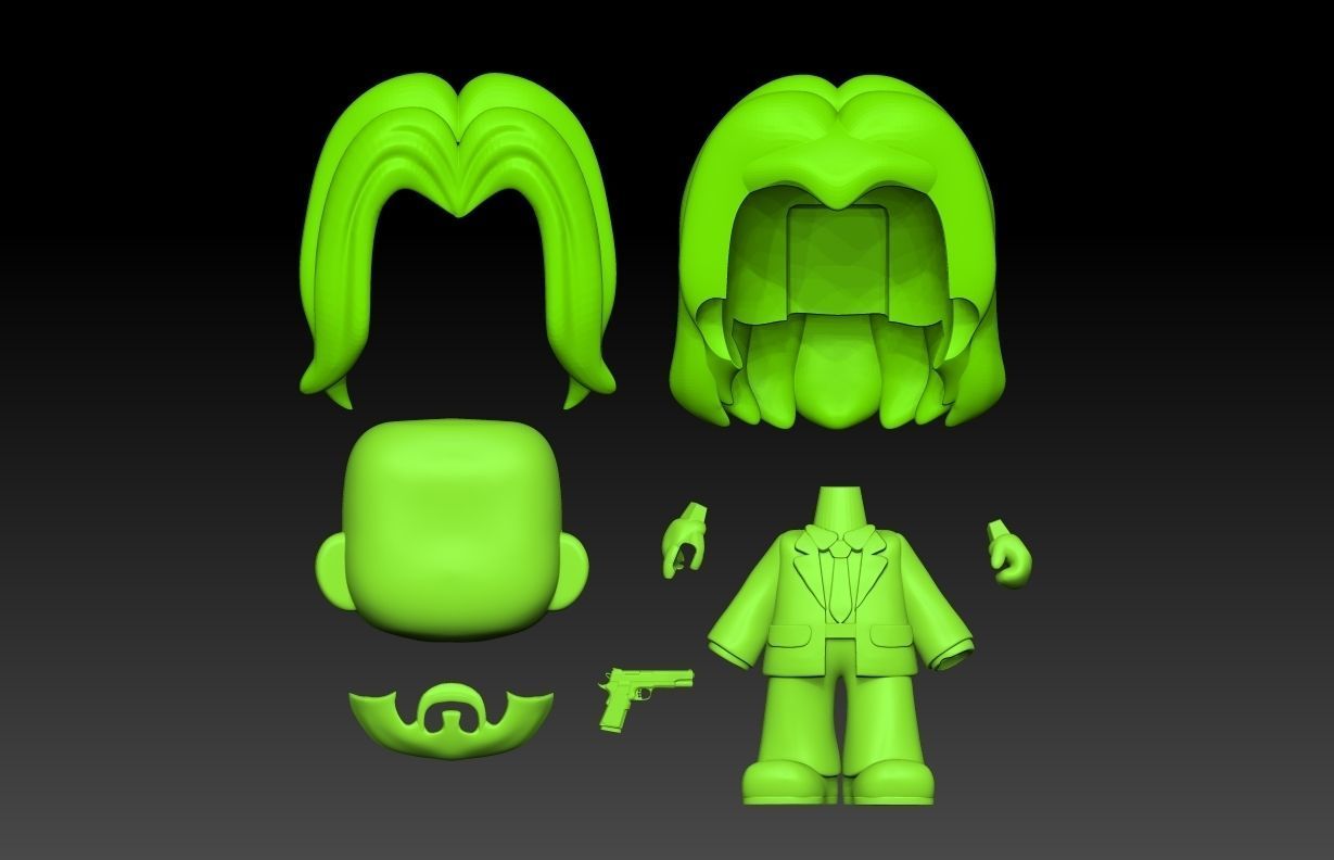 John Wick Chibi from JohnWick4 free 3D model 3D printable | CGTrader