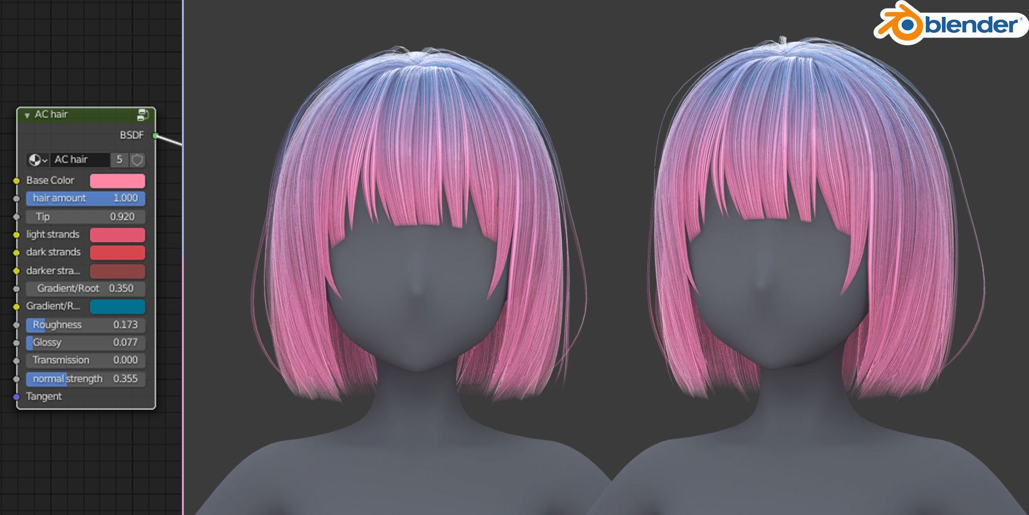 Texture Hair Card Shader For Blender Cycles-evee VR / AR / low-poly | CGTrader