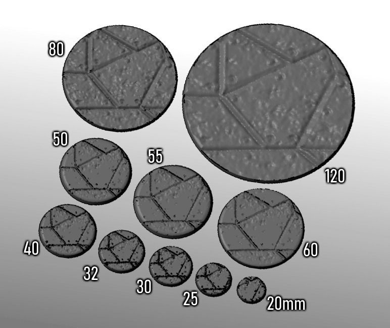S7 - OGREPLATE 20-120mm Round Bases 3D model 3D printable | CGTrader