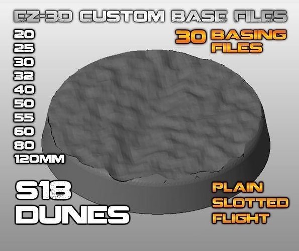 S18 - DUNES 20-120mm Round Bases 3D model 3D printable | CGTrader
