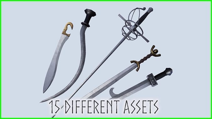 3D model Weapons Series - Swords 2 - Mini Pack VR / AR / low-poly ...