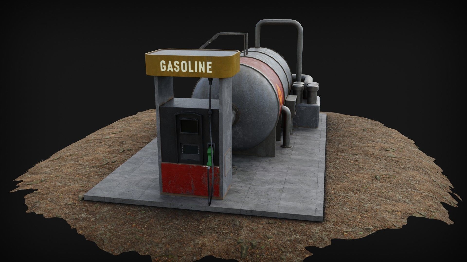 3D model Fuel Tank with Pump VR / AR / low-poly | CGTrader