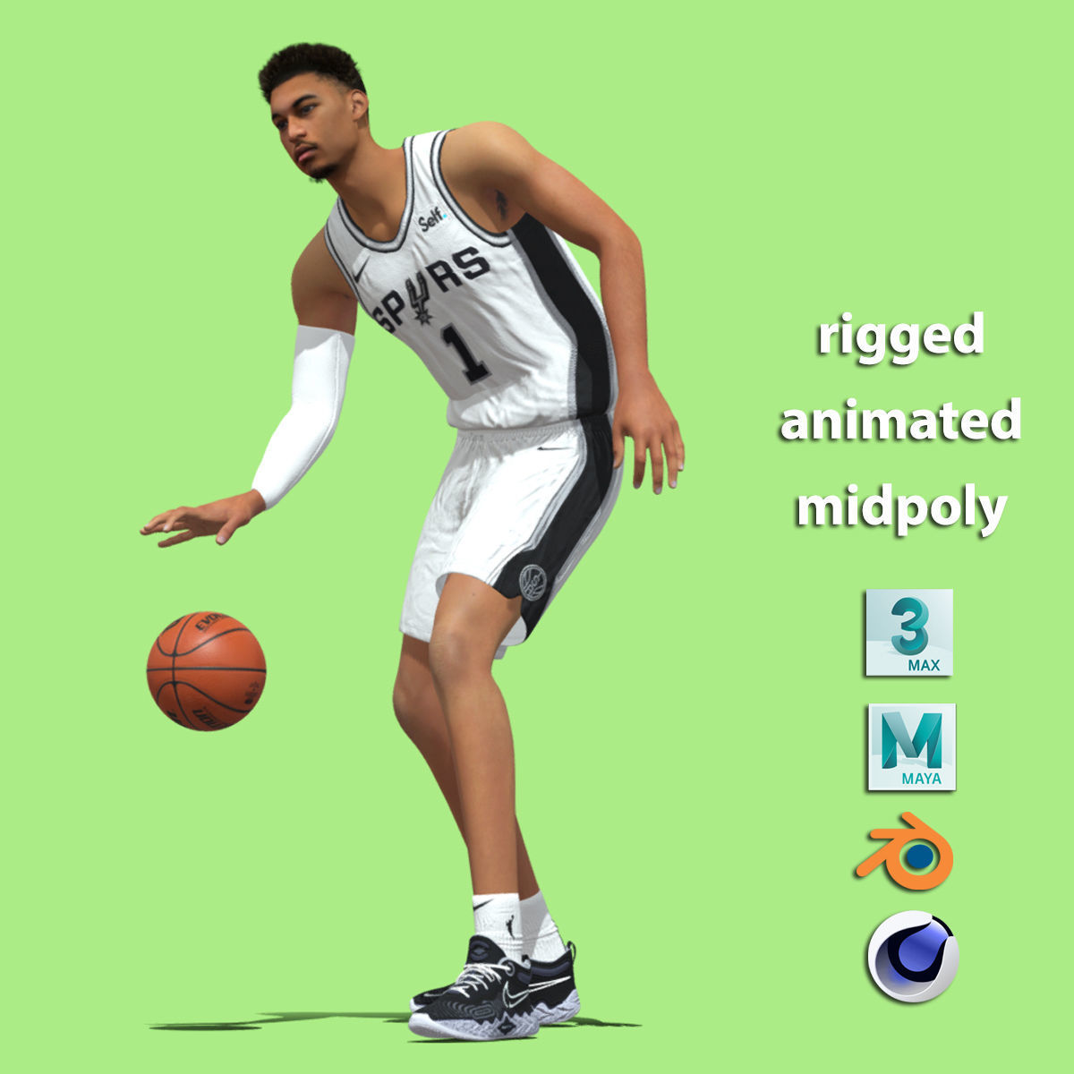 3D Rigged Victor Wembanyama Spurs NBA 3D model animated rigged | CGTrader