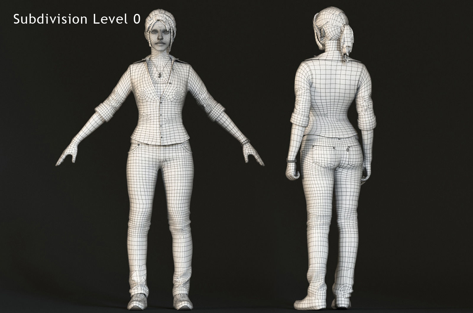 3D model Professional Girl Rig VR / AR / low-poly | CGTrader