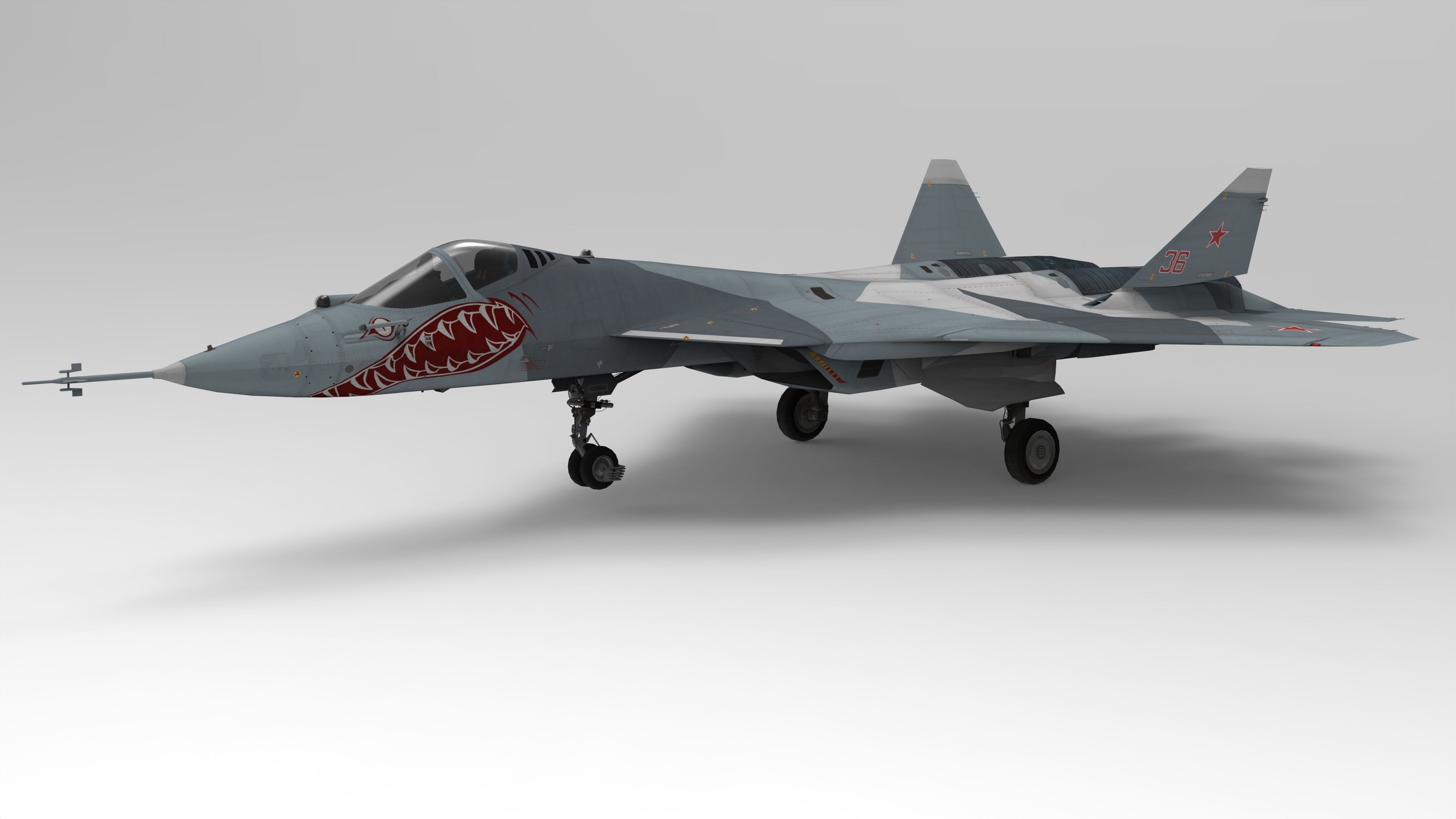3D model Sukhoi Su-57 Felon with Cockpit VR / AR / low-poly | CGTrader