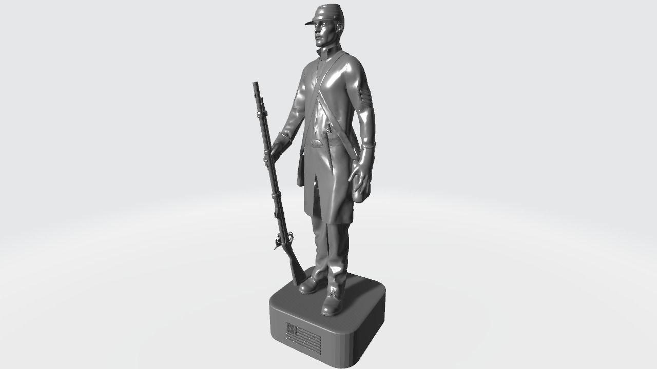 SOLDIER US CIVIL WAR STL OBJ 3D model 3D printable | CGTrader