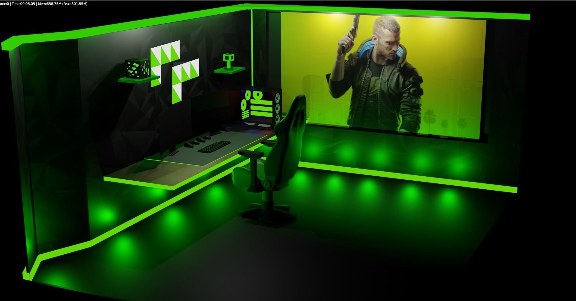 Gaming setup 3D model | CGTrader