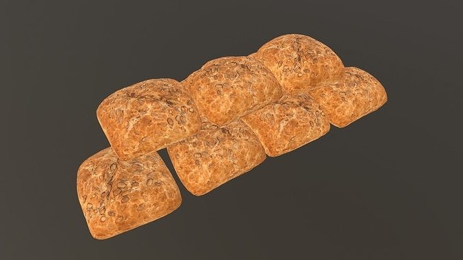 3D model Bread Roll AR VR PBR Lowpoly with game ready 3d Model VR / AR ...