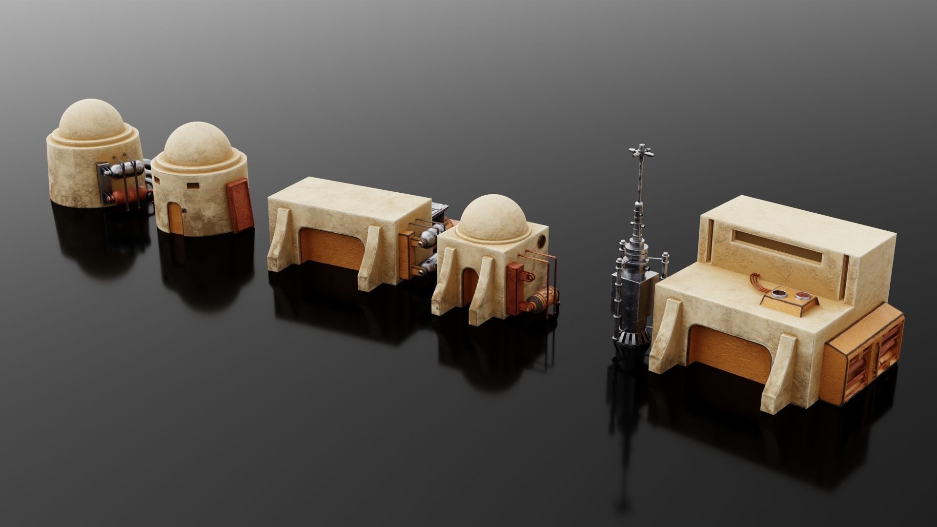 3D model star wars tatooine buildings VR / AR / low-poly | CGTrader