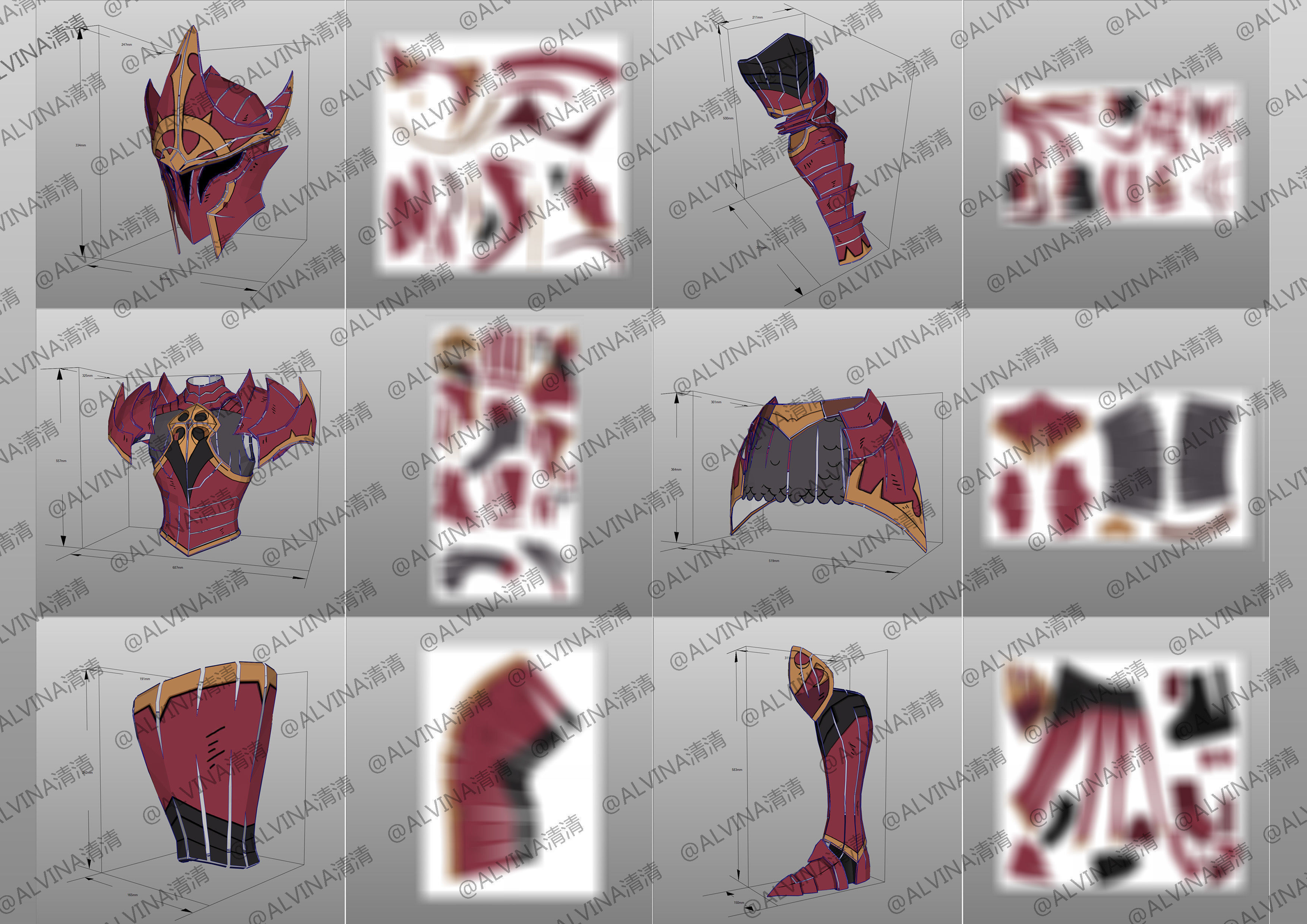 3D model The Seven Deadly Sins ban armor Pepakura Foam VR / AR / low ...