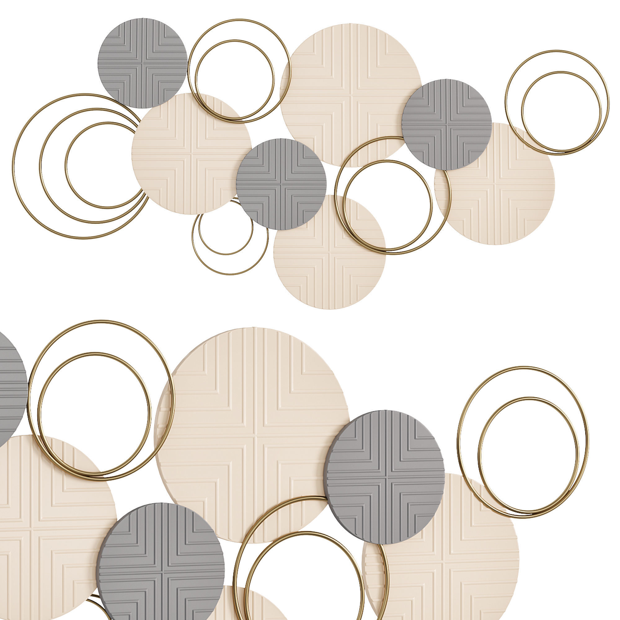 Mercury row Layered Herringbone Plates Wall Decor 3D model | CGTrader