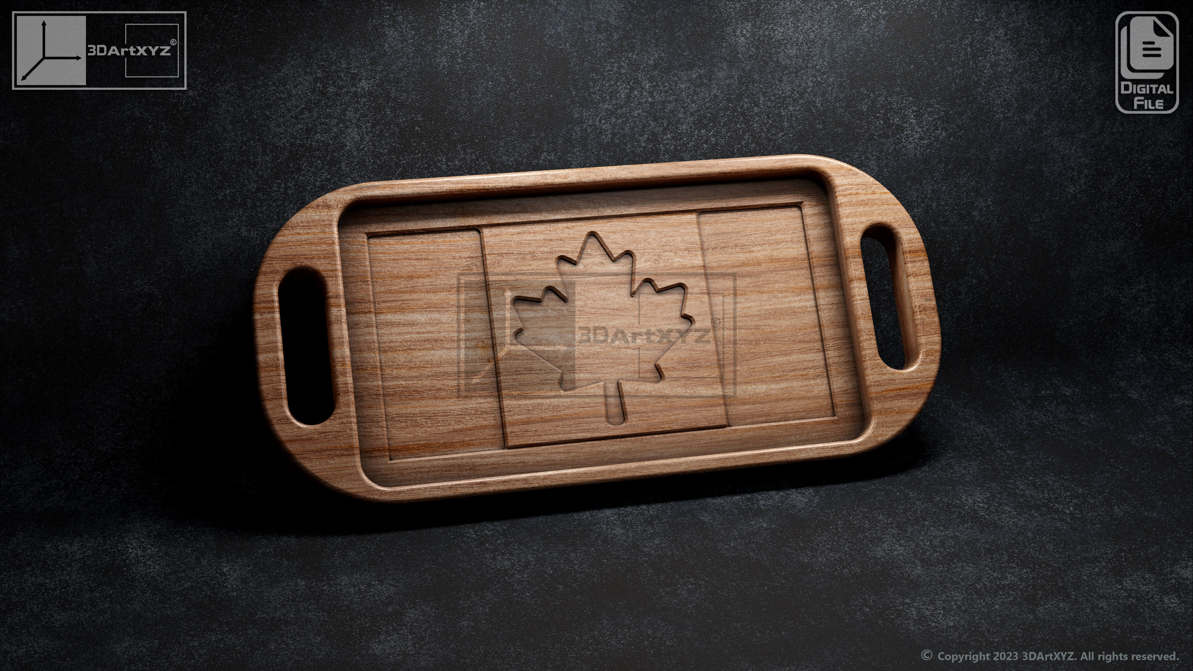 Canada Flag Trays Pack - CNC Files for Wood 3D model | CGTrader