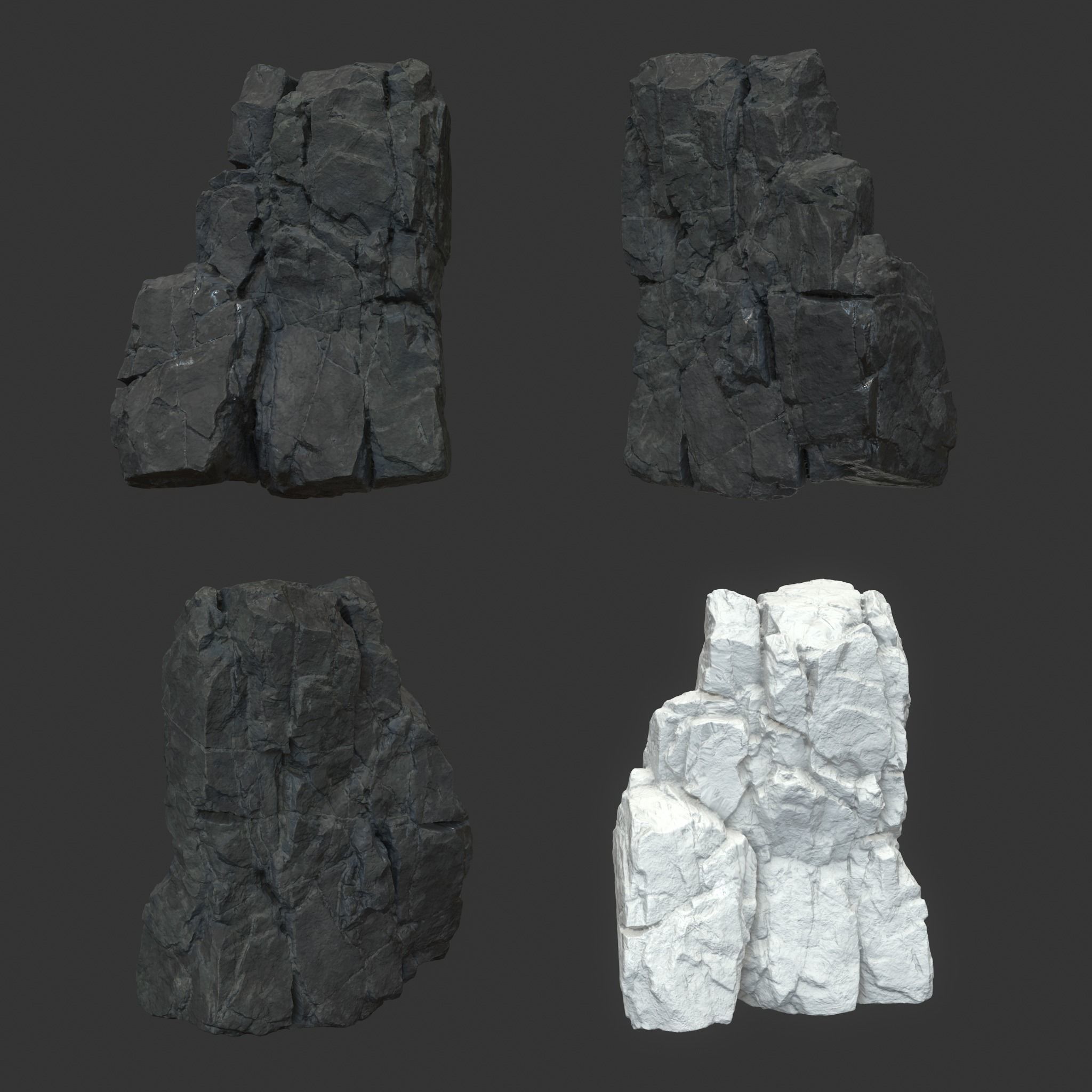 High poly Black Modular Rock 230706 3D model | CGTrader