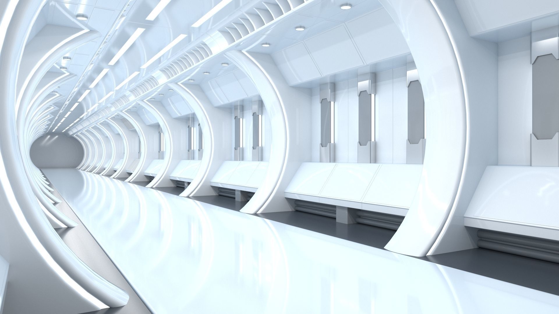 Sci-Fi Futuristic Corridor Collection 3D model | CGTrader
