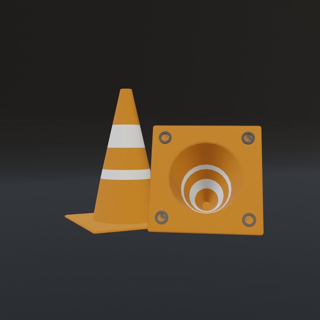 3D model Low poly traffic cone VR / AR / low-poly | CGTrader