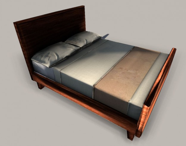 3D model Low-Poly Queen Size Bed VR / AR / low-poly | CGTrader