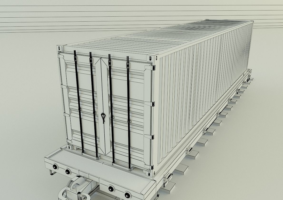 train container wagon 3D model | CGTrader