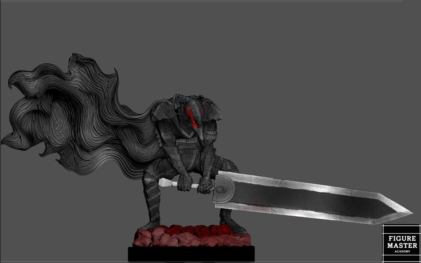 BERSERK GUTS SWING FANTASY ANIME SWORD CHARACTER 3D model 3D printable ...