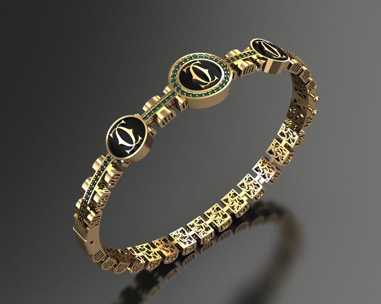 bracelet and bangle branded 3D model 3D printable | CGTrader