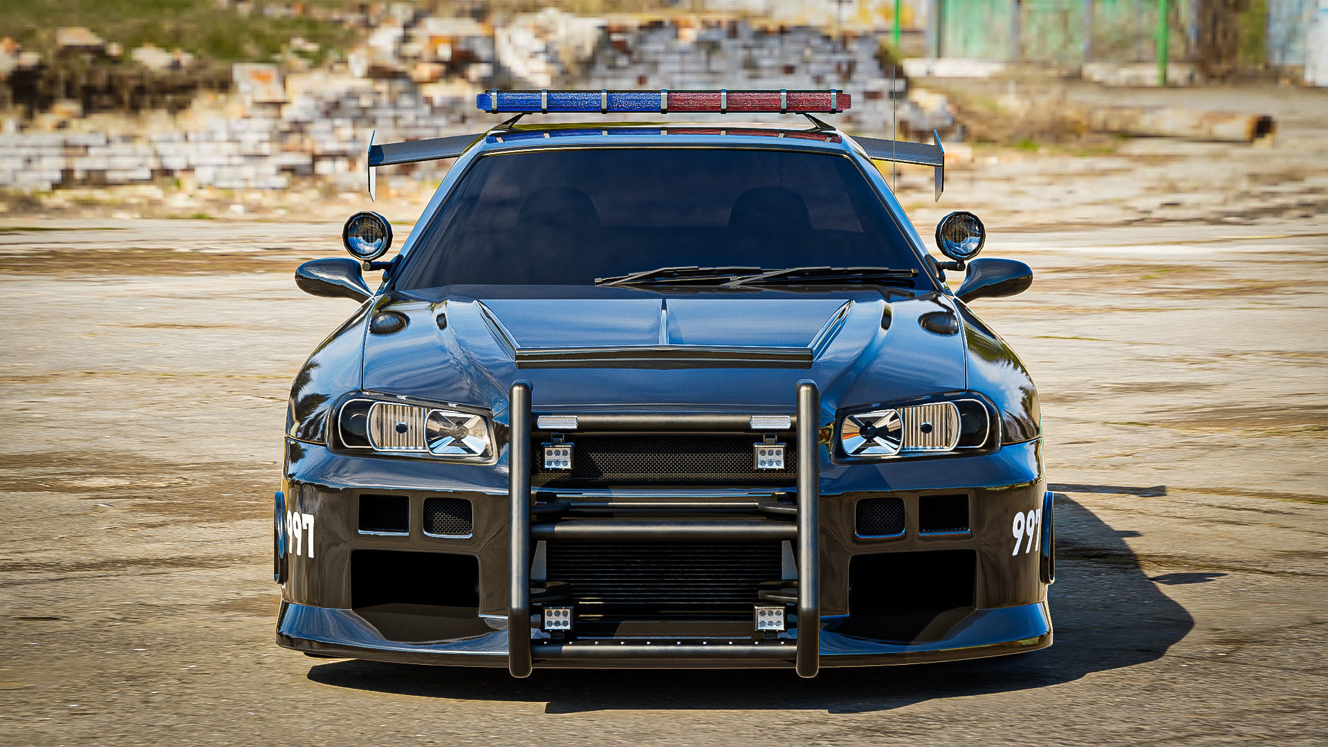Nissan Skyline R34 Police Car 3D model | CGTrader