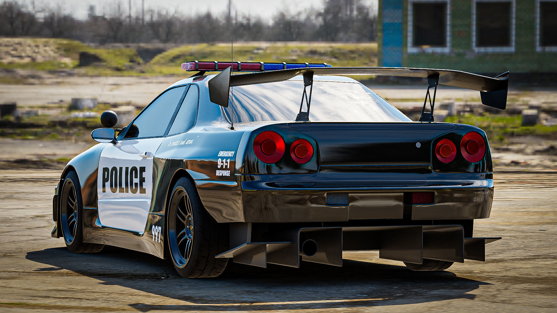 Nissan Skyline R34 Police Car 3D model | CGTrader