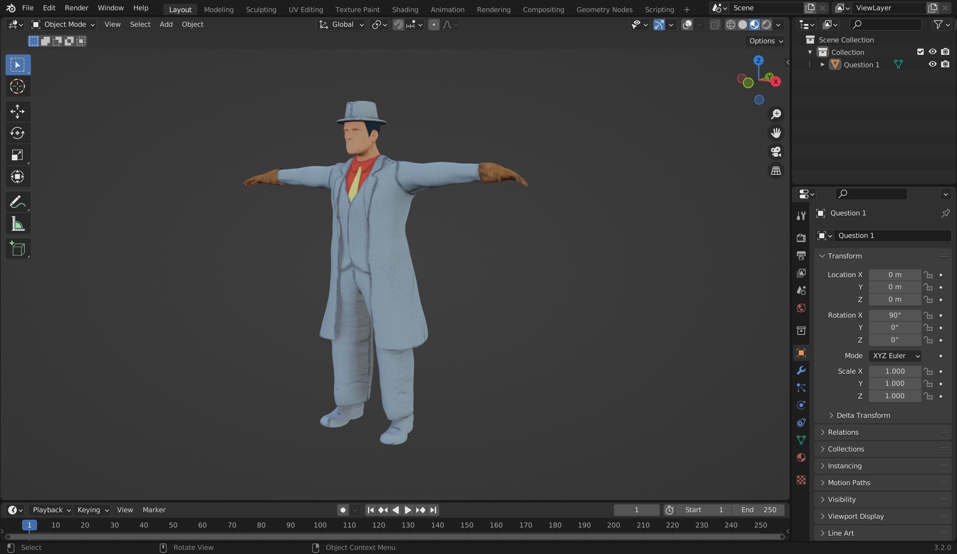 3D model The Question superhero 2 versions VR / AR / low-poly | CGTrader