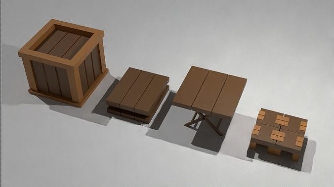 3D model Box and Tables VR / AR / low-poly | CGTrader