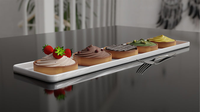 Realisitc mix of pies cake pastry 3D model | CGTrader