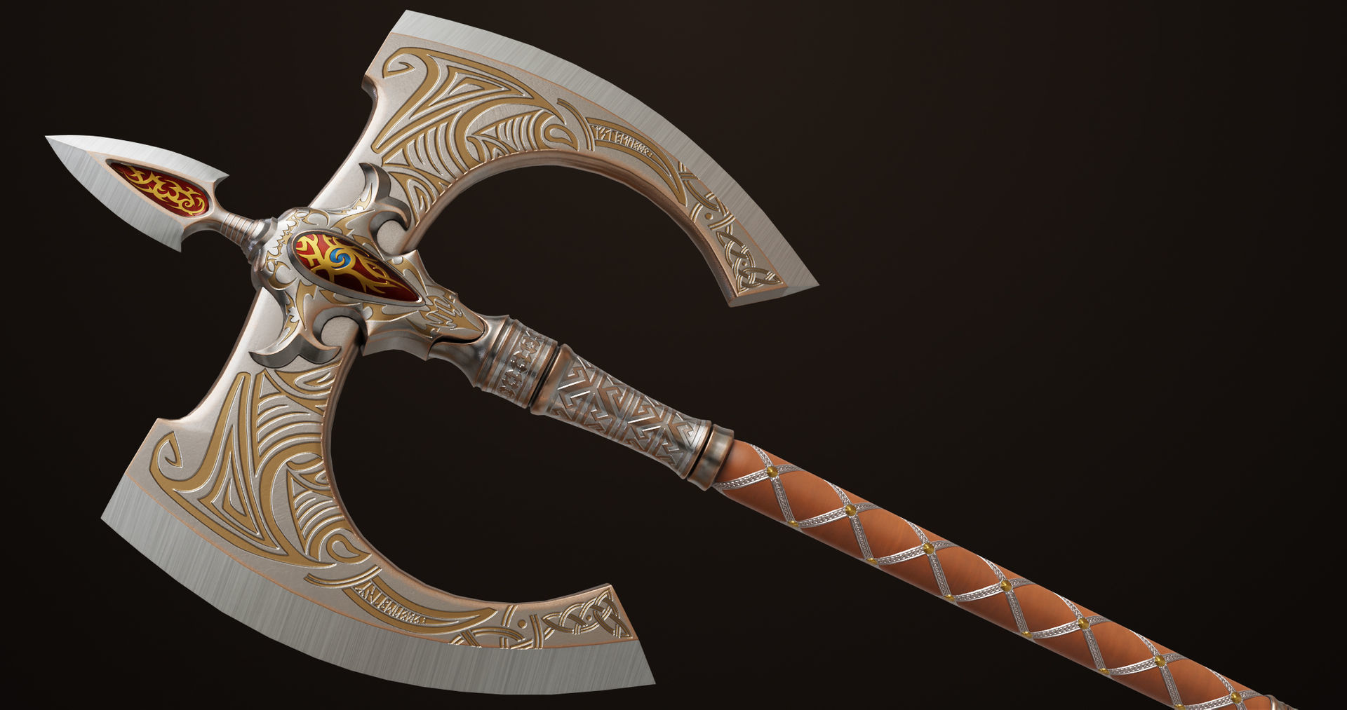 3D Model Collection 3 Medieval Battle Axes All PBR Unity UE Textures ...