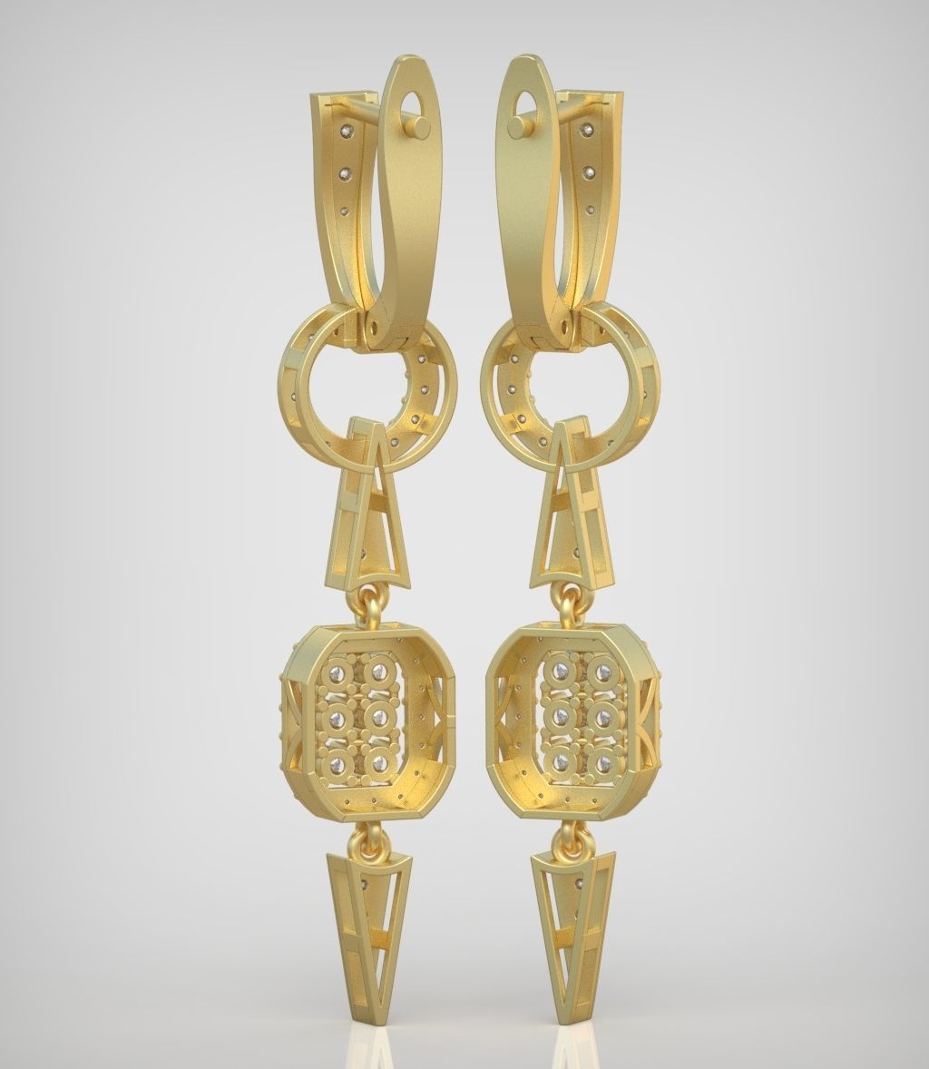 Earring model 0377 3D printable model14 3D model 3D printable | CGTrader