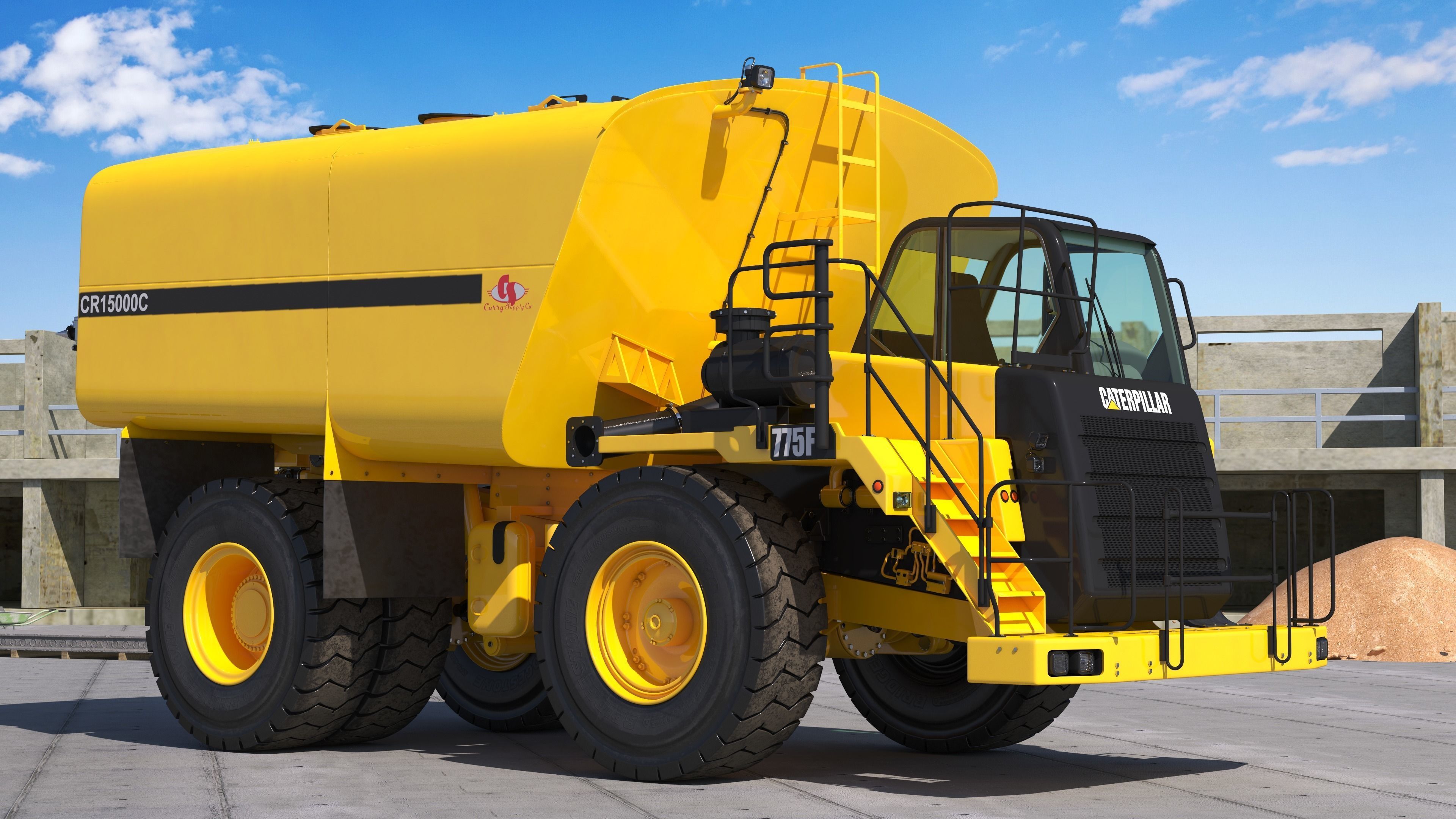 CAT 775 Water Truck 3D model | CGTrader