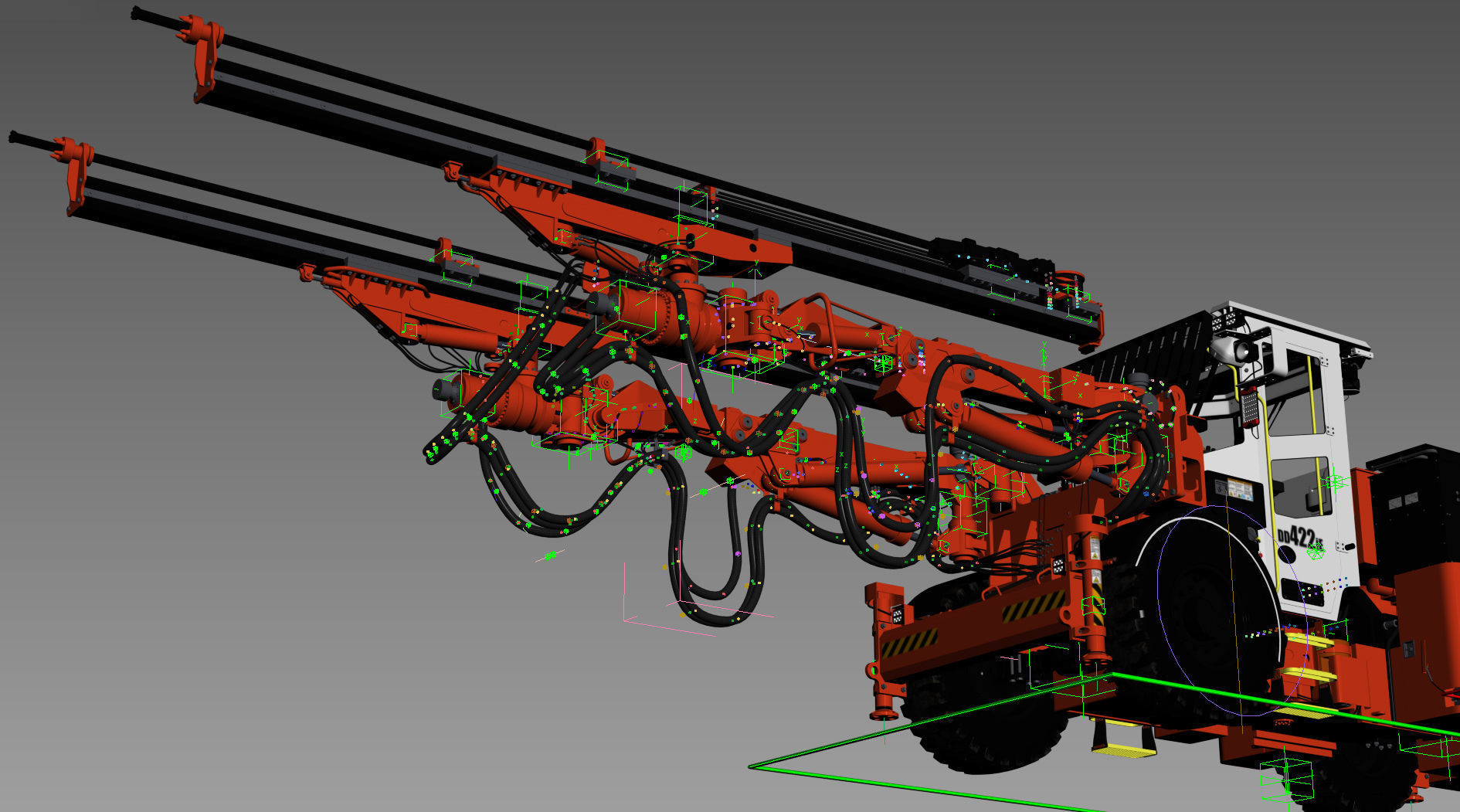 Underground Mining Drill Rigs DD422iE Rigged 3D model rigged | CGTrader