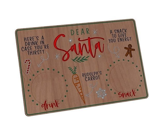 Santa Serving Tray 3D model 3D printable | CGTrader