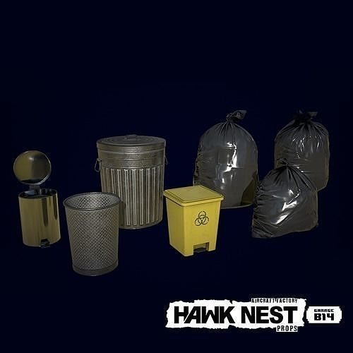 3D model Trash Bin Collection VR / AR / low-poly | CGTrader