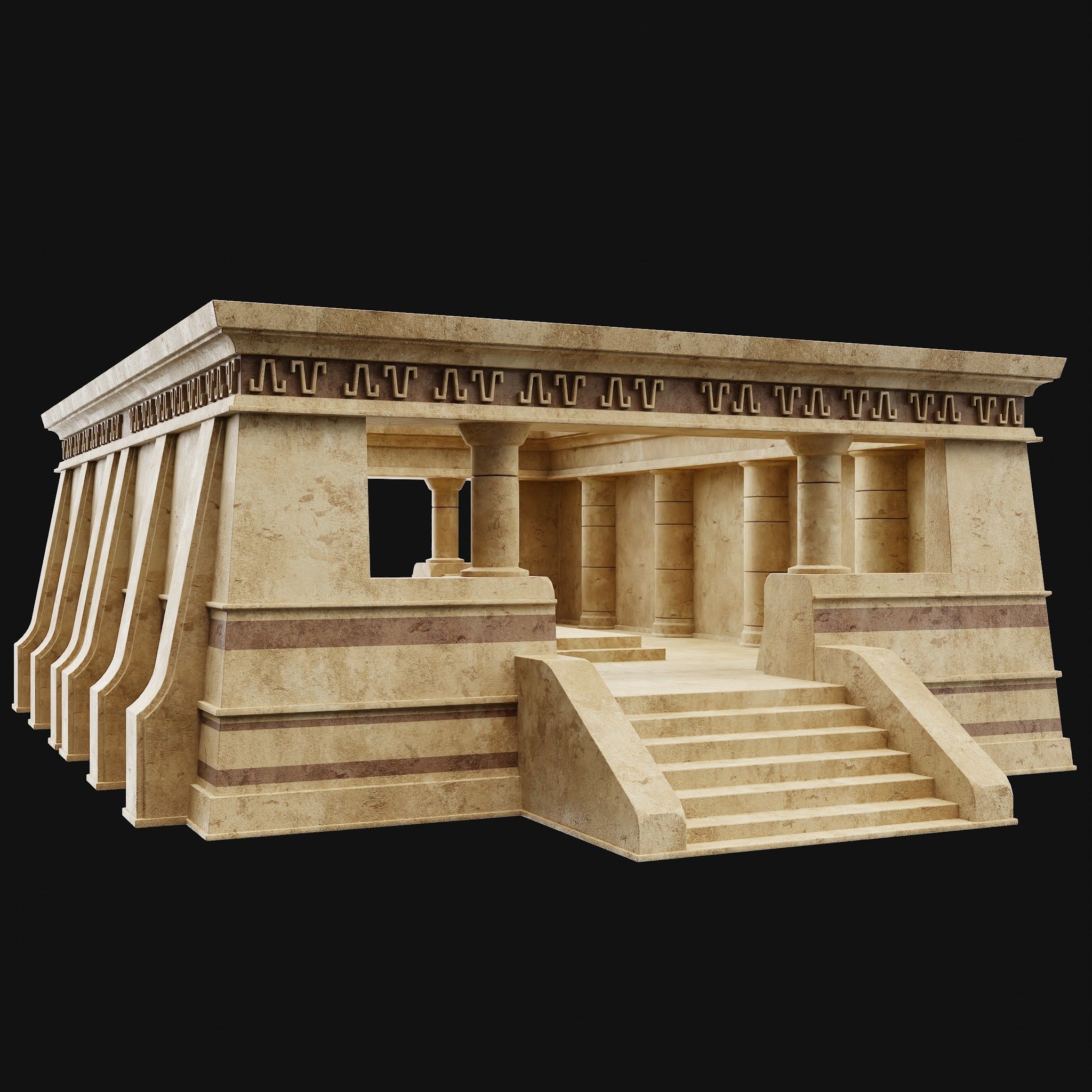 3D model ANCIENT URBAN CITY UTILITY BUILDINGS DESERT EGYPT AAA ...