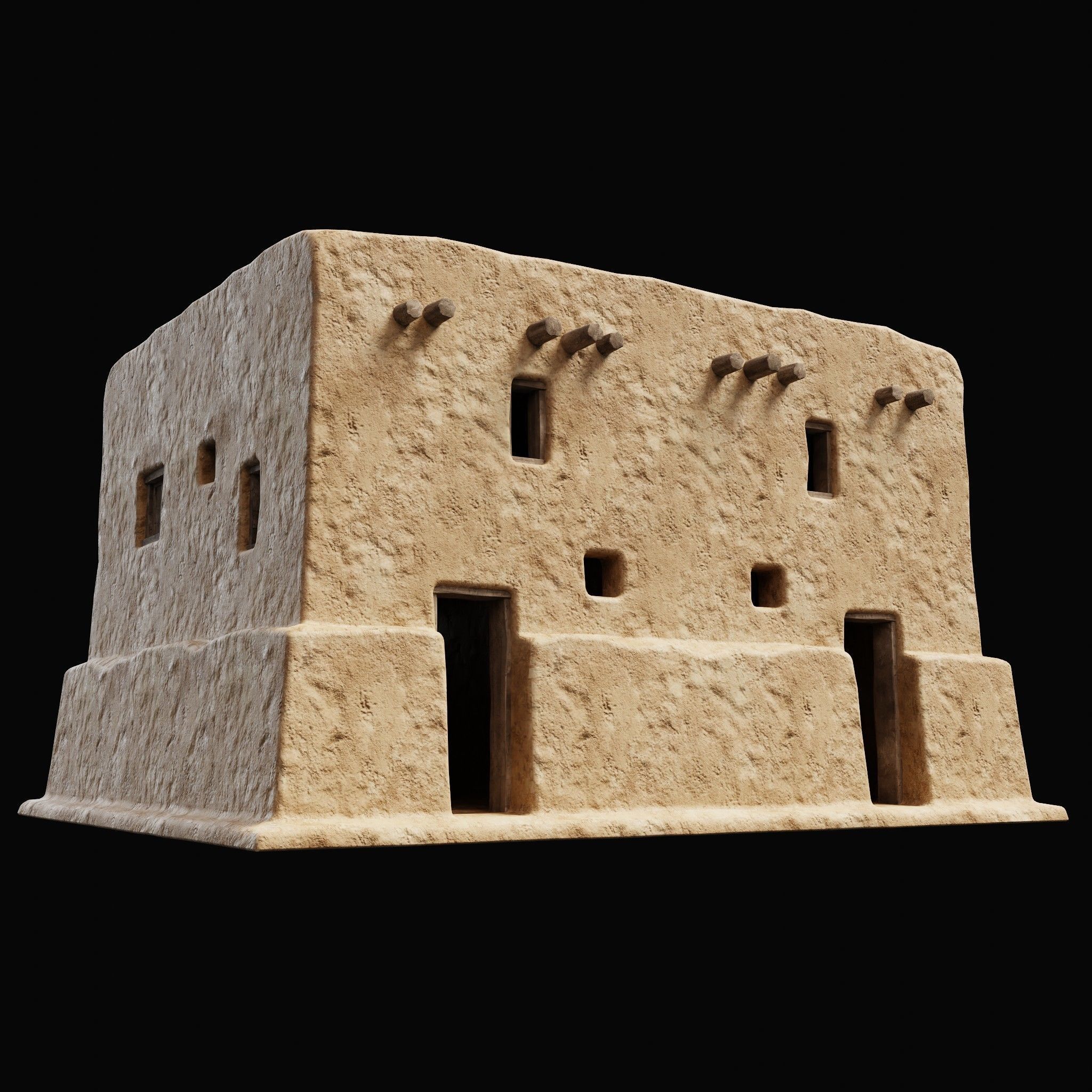 3D model ANCIENT GENERIC CLAY HOUSES BUILDING DESERT EGYPT AAA ...