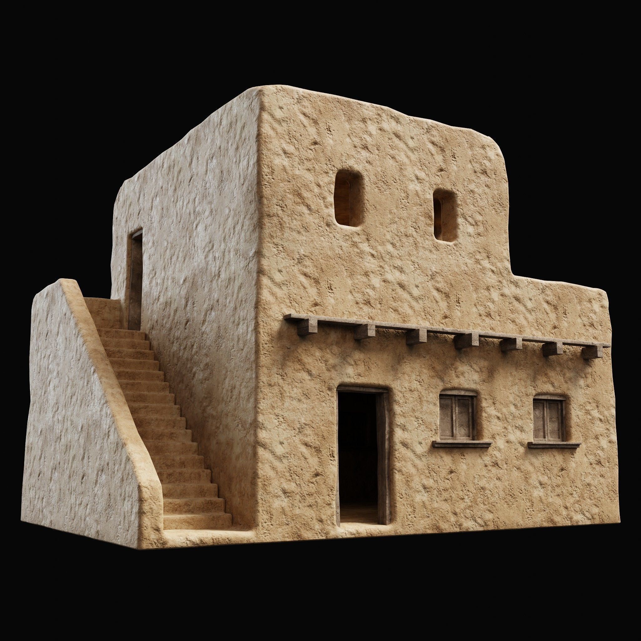 3D model ANCIENT GENERIC CLAY HOUSES BUILDING DESERT EGYPT AAA ...
