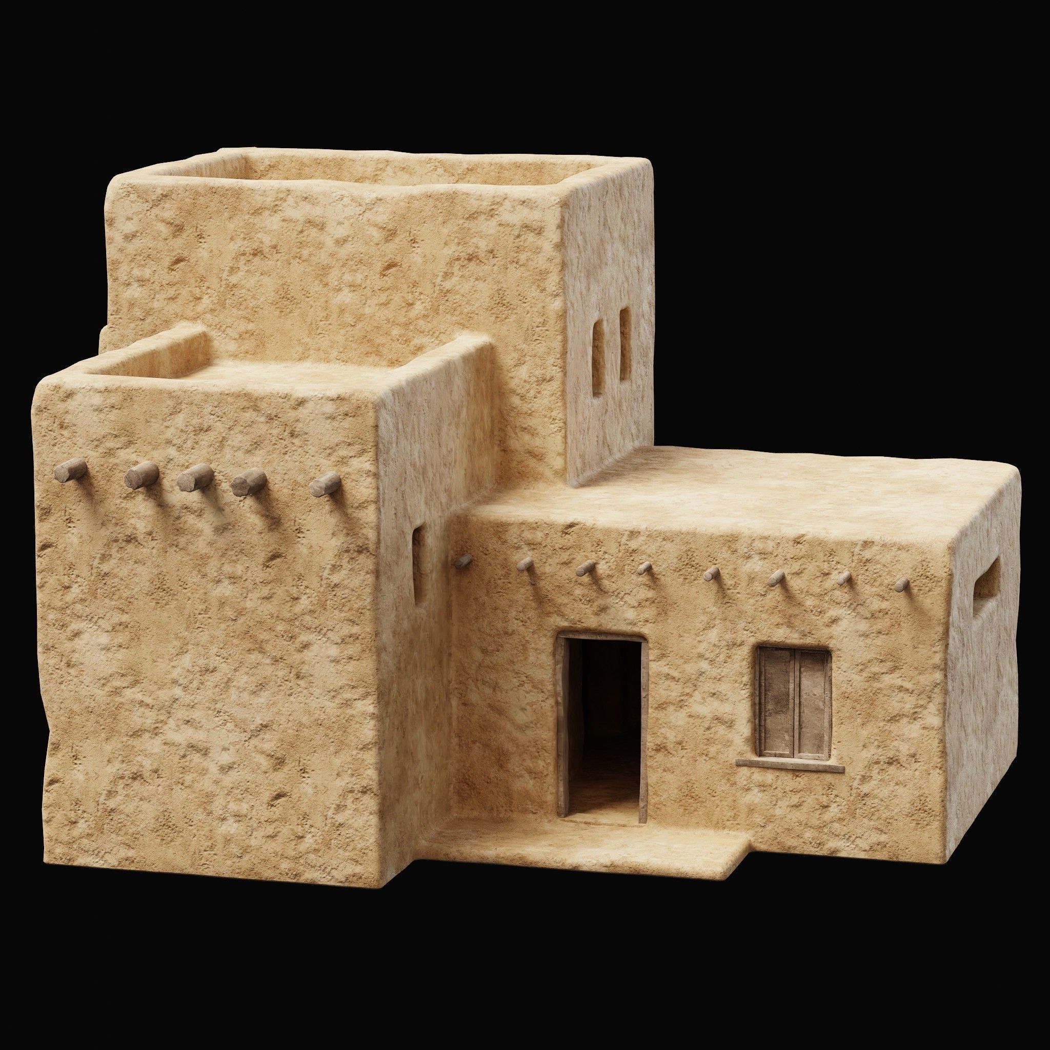 3D model ANCIENT GENERIC CLAY HOUSES BUILDING DESERT EGYPT AAA ...