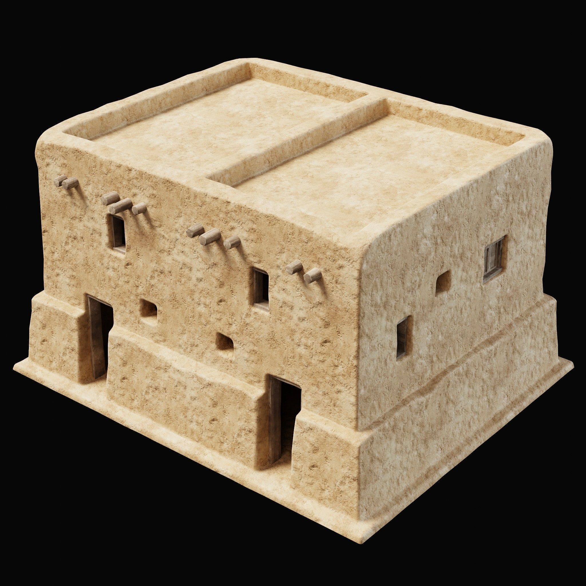 3D model ANCIENT GENERIC CLAY HOUSES BUILDING DESERT EGYPT AAA ...