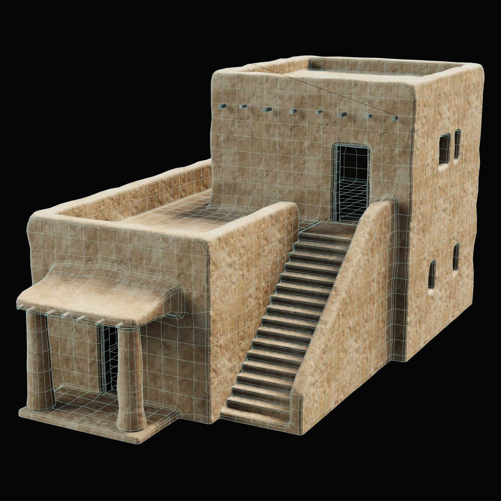 3D model ANCIENT GENERIC CLAY HOUSES BUILDING DESERT EGYPT AAA ...