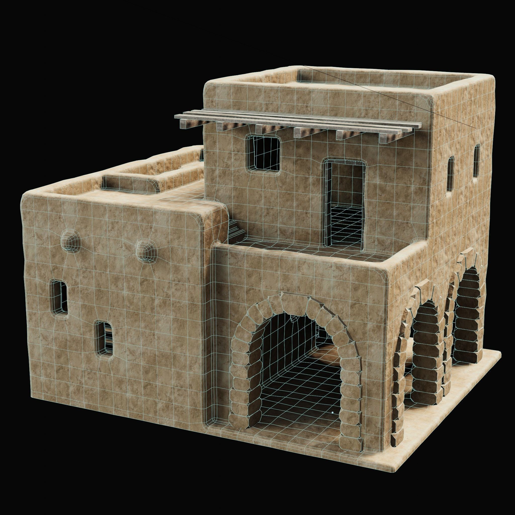 3D model ANCIENT GENERIC CLAY HOUSES BUILDING DESERT EGYPT AAA ...