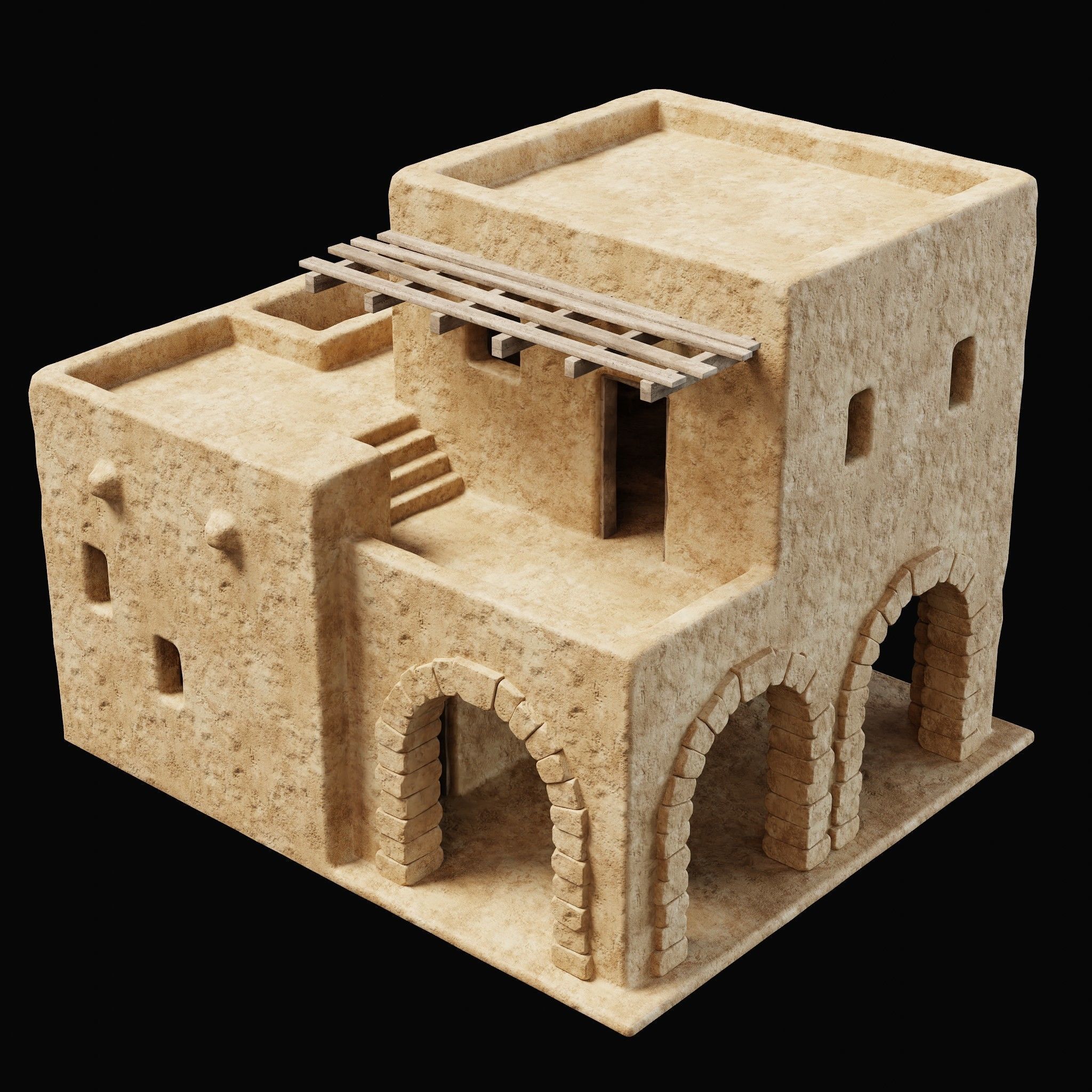 3D model ANCIENT GENERIC CLAY HOUSES BUILDING DESERT EGYPT AAA ...